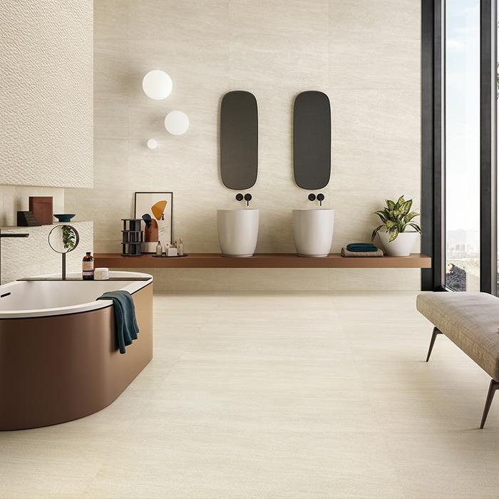 Three tile and grout color combinations for designer floors