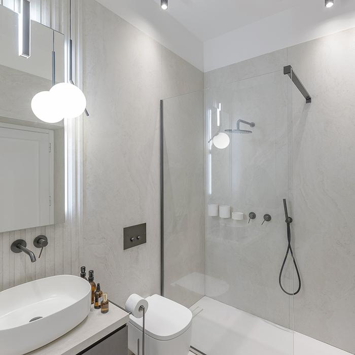 The new bathrooms in Chef Max Mariola's home