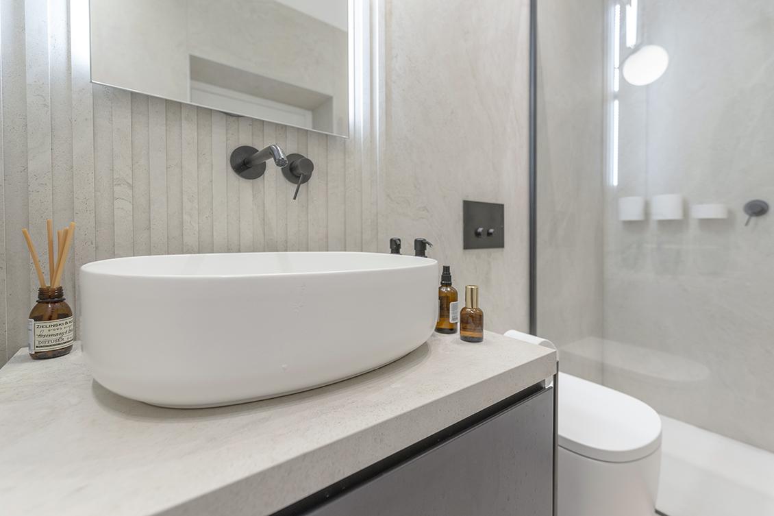 The new bathrooms in Chef Max Mariola's home